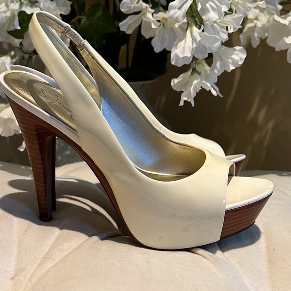 Jessica Simpson | Shoes | Jessica Simpson White Sling Back Sandal Size ...